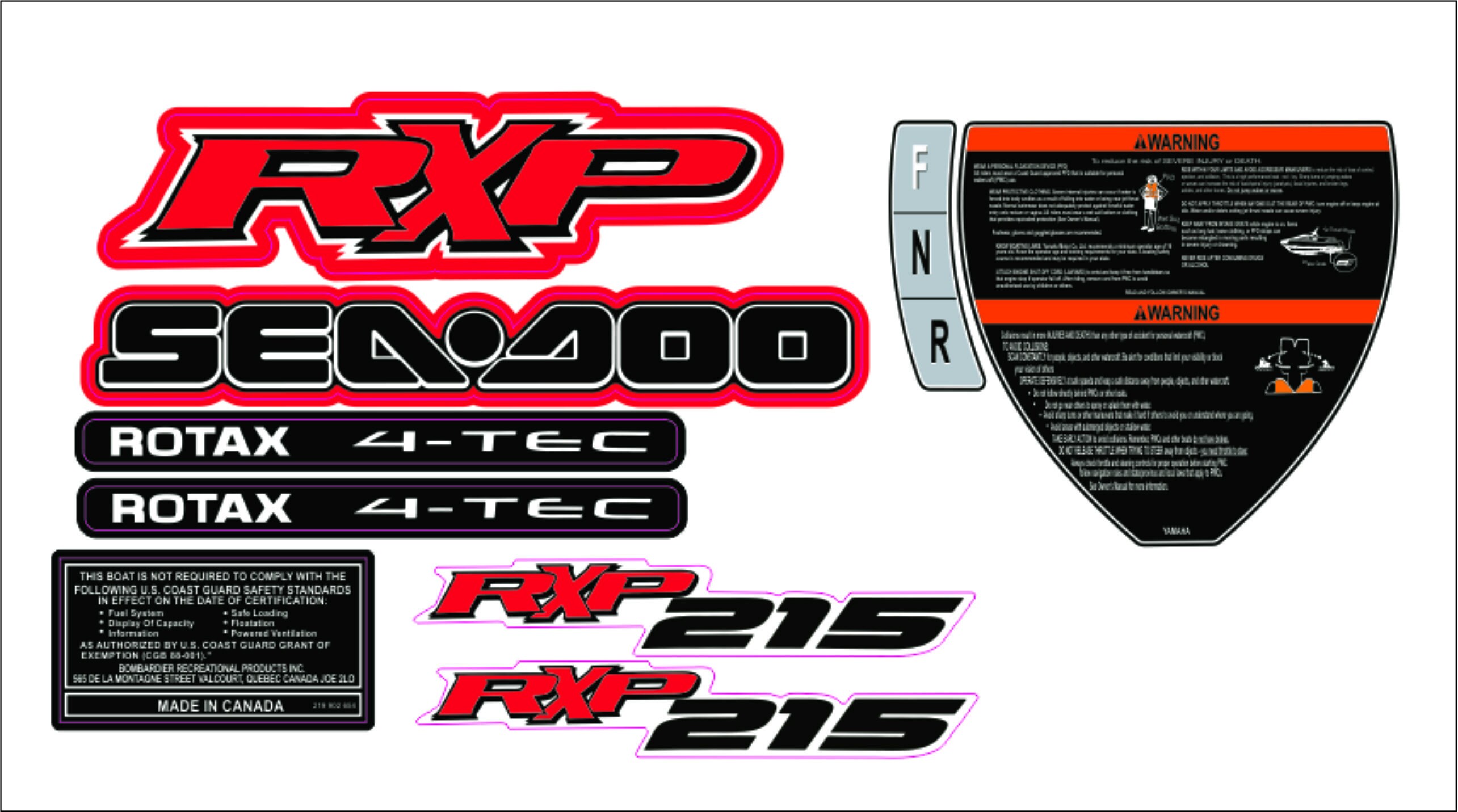 Seadoo RXP 215 2009 Red Graphics / Decal / Sticker Kit - Etsy