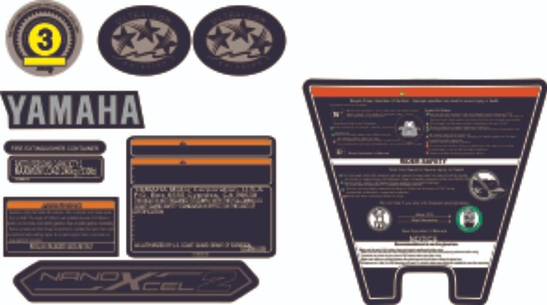 YAMAHA WAVERUNNER FX 2020 Graphics / Decal / Sticker Kit Warning Decals ...
