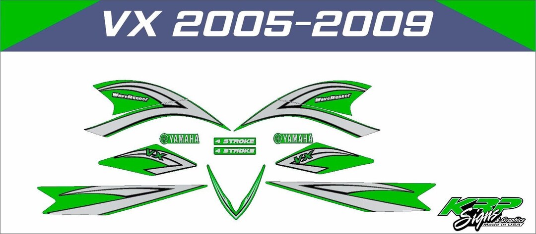 YAMAHA WAVERUNNER VX 2005-2009 Graphics / Decal / Sticker Green - Etsy