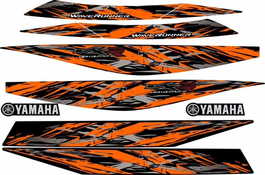 YAMAHA WAVERUNNER VXR Ho 1.8 2015 Graphics / Decal / Sticker Kit Orange ...