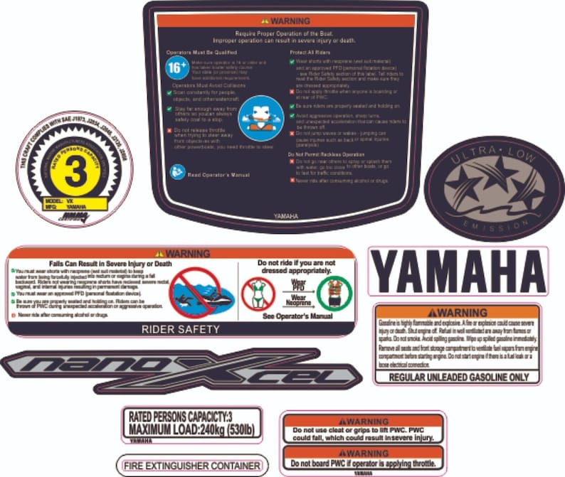 YAMAHA WAVERUNNER VX Limited 2020 Graphics / Decal / Sticker Kit - Etsy