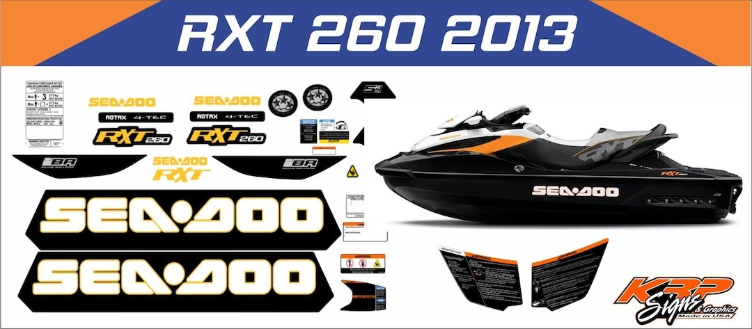 SEADOO RXT 260 2013 Graphics / Decal / Sticker Kit - Etsy