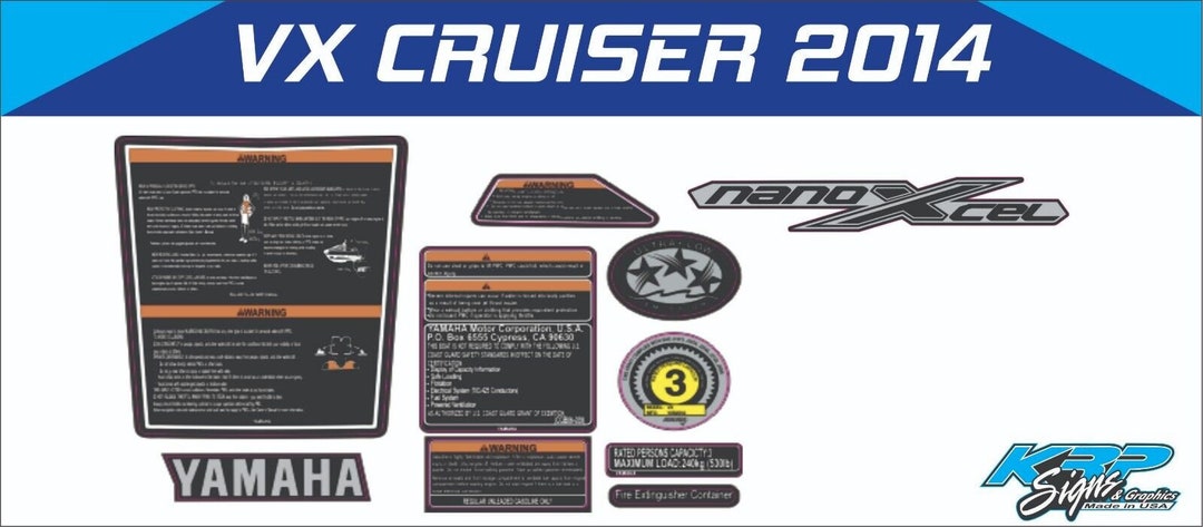 YAMAHA WAVERUNNER VX Cruiser 2014 Graphics / Decal / Sticker Kit ...