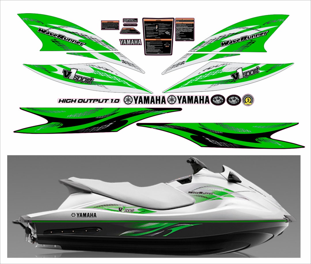 YAMAHA WAVERUNNER V1 Sport 2016 (green & Grey )graphics / Decal ...