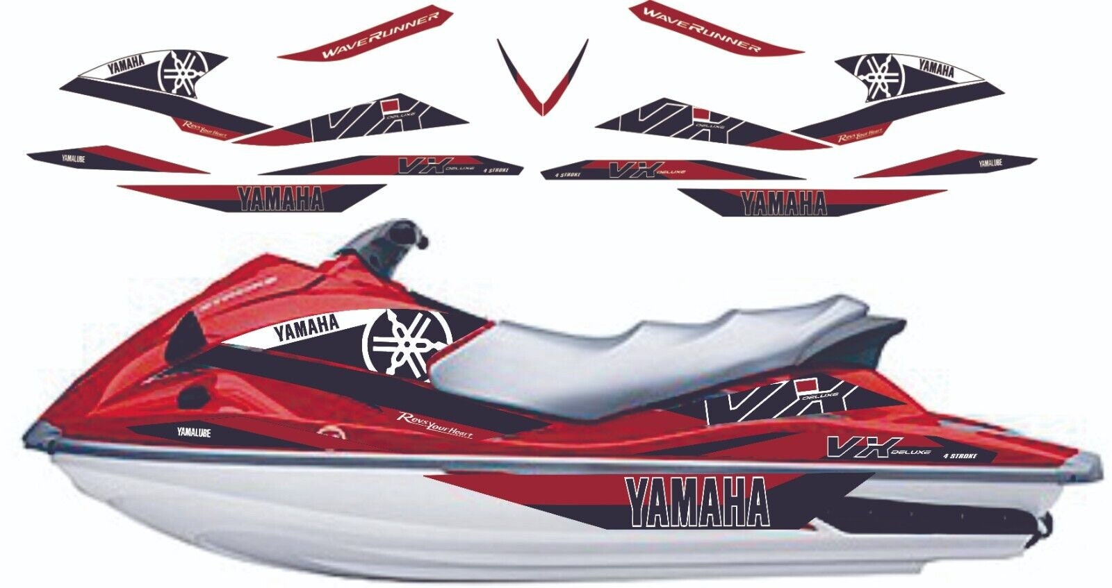 YAMAHA WAVERUNNER VX Deluxe 2005-2009 Graphics / Decal / Sticker Kit ...