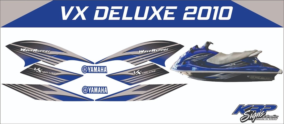 YAMAHA WAVERUNNER VX Deluxe 2010 Graphics / Decal / Sticker Kit Blue 2 ...