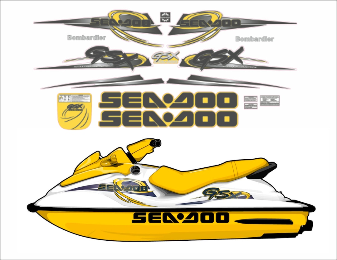 Seadoo GSX 1999 Graphics / Decal / Sticker Kit - Etsy