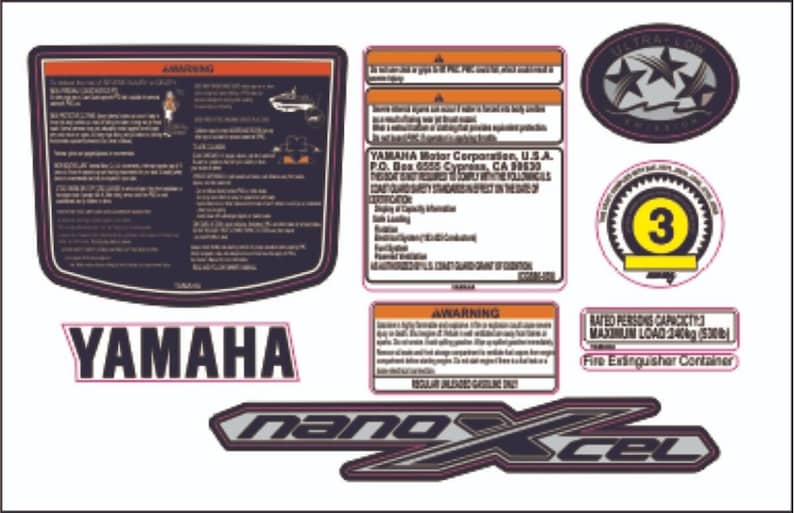 YAMAHA WAVERUNNER VX Deluxe 2019 Ho 1.0 Graphics / Decal / Sticker Kit ...
