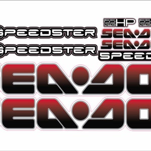 Seadoo Speedster 2005 Graphic / Decal Replacement Kit RED Graphics ...