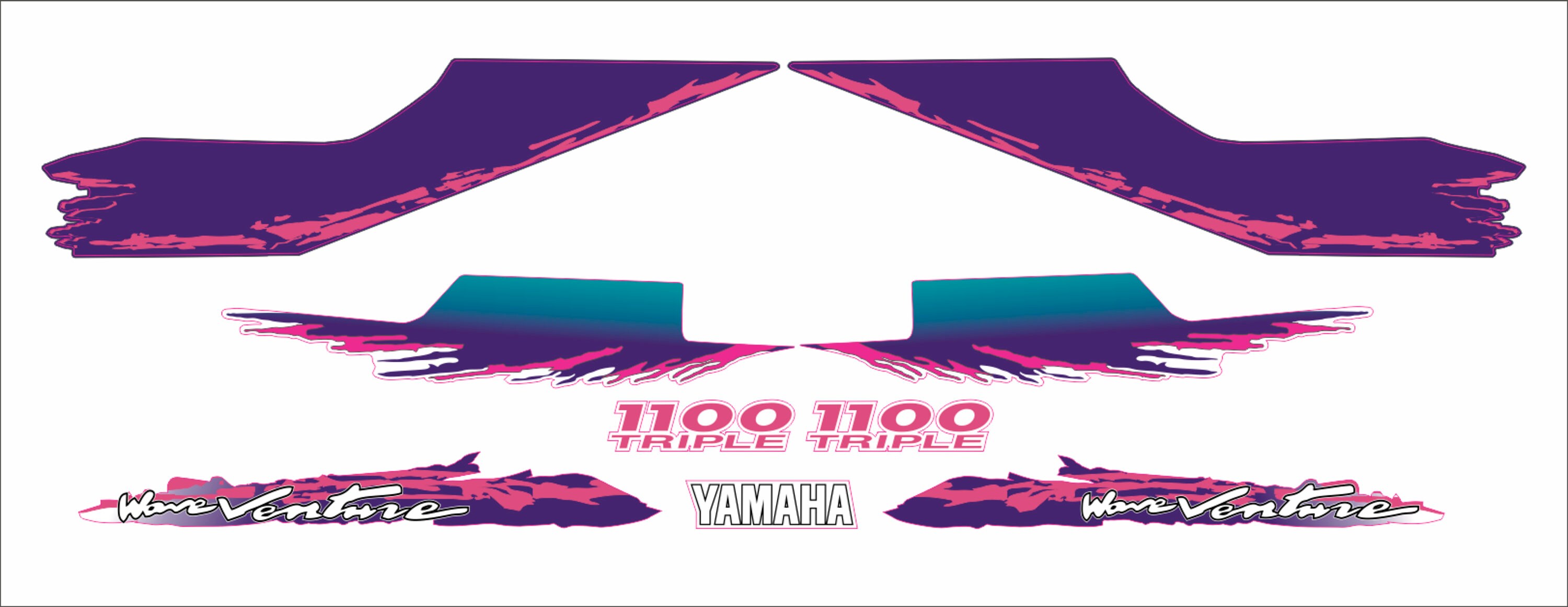 Yamaha Waveventure 1996 - 1997 1100 Triple Graphics / Decal / Sticker ...