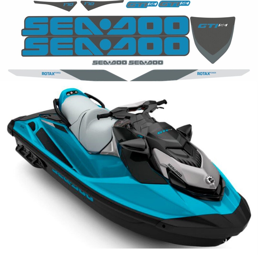 SEADOO GTI SE 170 2020 Graphics / Decal / Sticker Kit Blue & Grey - Etsy