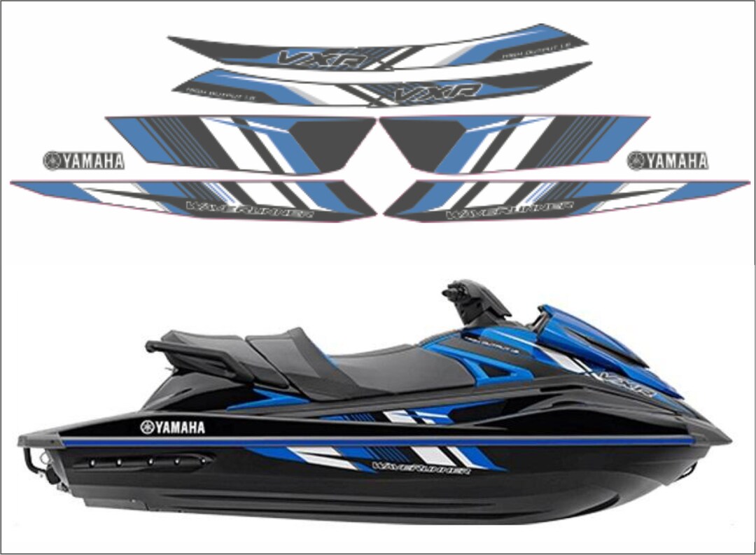 YAMAHA WAVERUNNER VXR Blue Limited 2018 Graphics / Decal / Sticker Kit ...