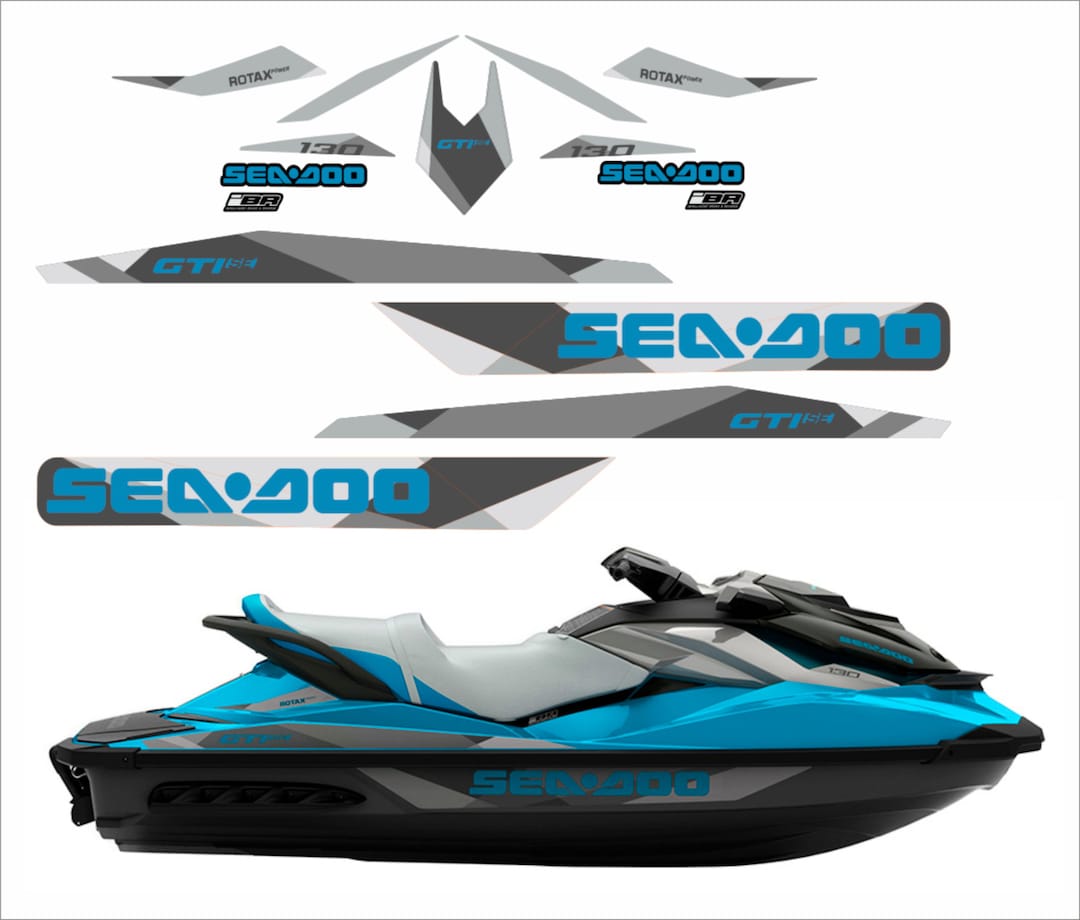 SEADOO GTI SE 130 2019 Graphics / Decal / Sticker Kit Grey Blue - Etsy