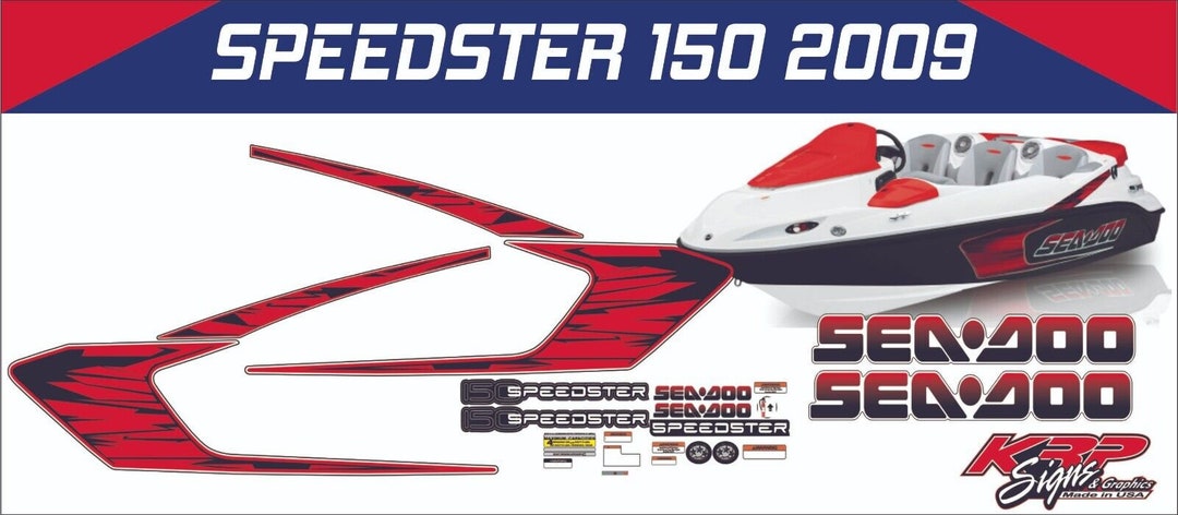 SEADOO SPEEDSTER 150/215/255/300 2009 GRAPHICS /decal / Sticker Kit Red ...