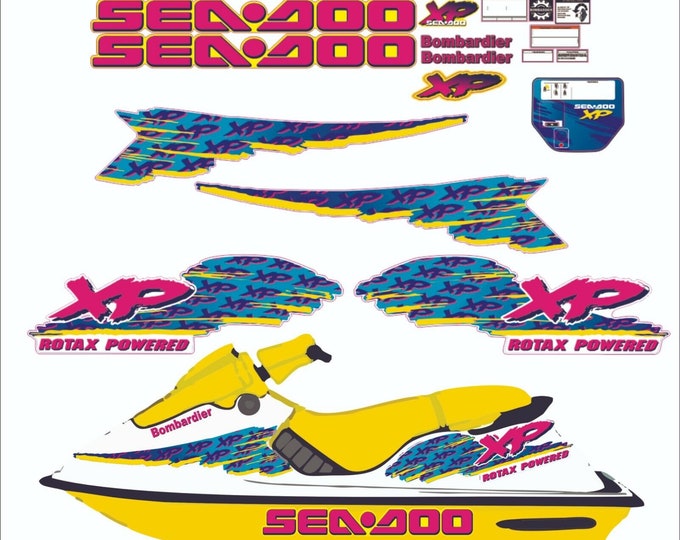 SEADOO RXT X Rs 300 2019 Graphics / Decal / Sticker Kit Yellow & Black ...