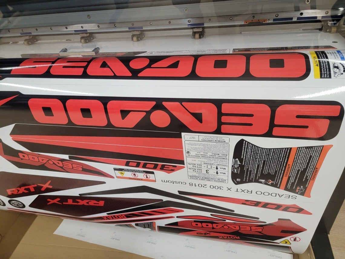 SEADOO RXT X 300 2018 Graphics / Decal / Sticker Kit Black & Red - Etsy