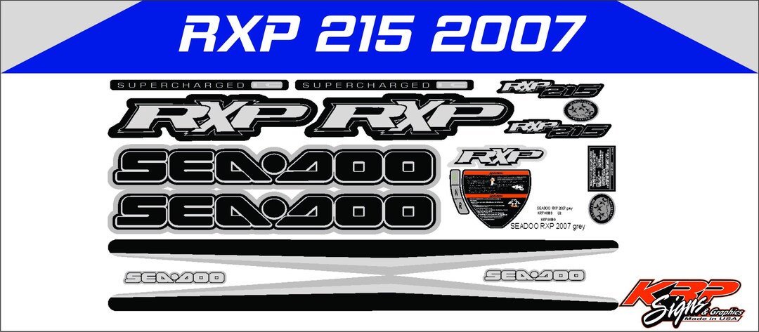 SEADOO RXP 215 2007 Graphics / Decal / Sticker Kit GREY - Etsy