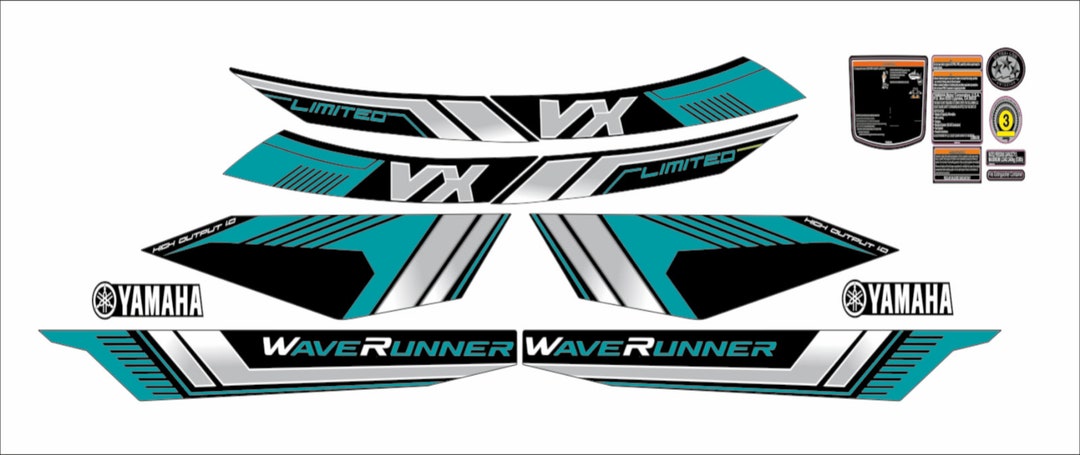 YAMAHA WAVERUNNER VX Limited 2018 Graphics / Decal / Sticker Kit Teal ...