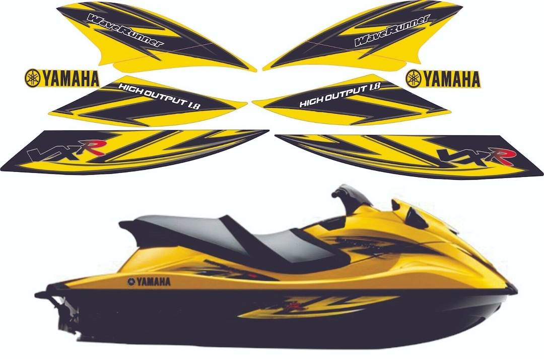 YAMAHA WAVERUNNER VXR Ho 2013 Yellow Graphics / Decal / Sticker Kit - Etsy