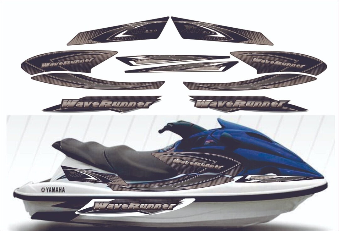 YAMAHA WAVERUNNER XLT 800 2001 -2003 Graphics / Decal / Sticker Kit Blk ...