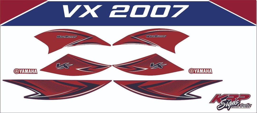 YAMAHA WAVERUNNER VX 2007 Graphics / Decal / Sticker Kit Custom Red - Etsy