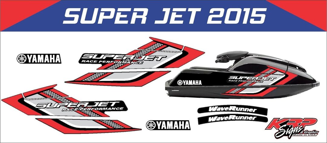 YAMAHA WAVERUNNER SUPER Jet 2015 Graphics / Decal / Sticker Kit Red - Etsy