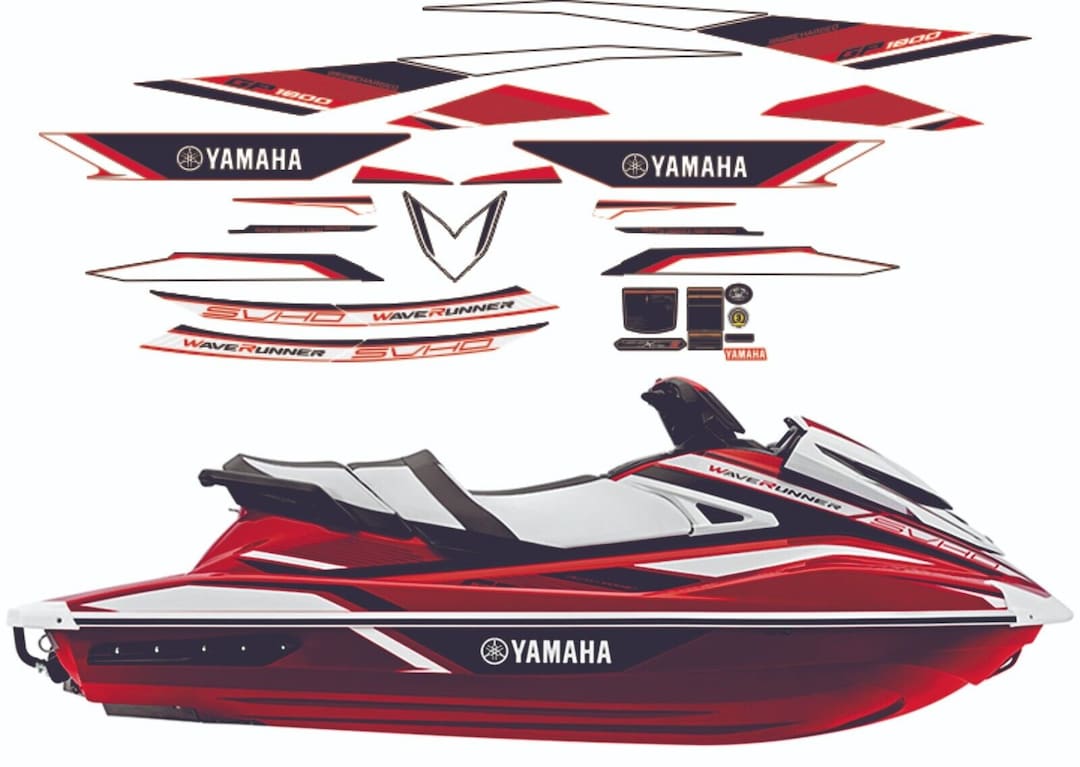 YAMAHA WAVERUNNER GP 1800 Svho 2018 Graphics / Decal / Sticker Kit Red ...