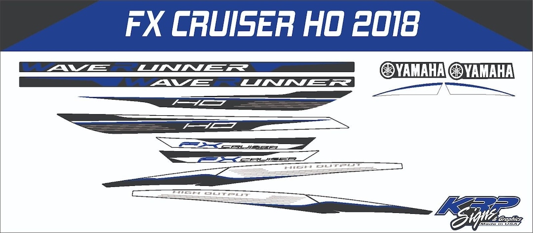 YAMAHA WAVERUNNER FX Cruiser Ho 2018 Graphics / Decal / Sticker Kit ...