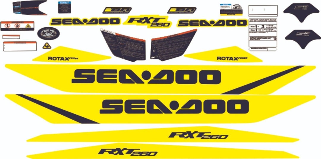 SEADOO RXT 260 2015 Graphics / Decal / Sticker Kit Custom Yellow - Etsy