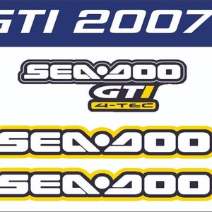 SEADOO GTI 2007 Graphics / Decal / Sticker Kit HOOD Decals Only - Etsy