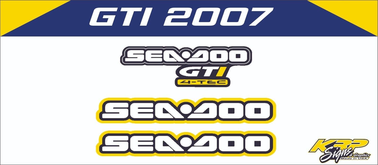 SEADOO GTI 2007 Graphics / Decal / Sticker Kit HOOD Decals Only - Etsy