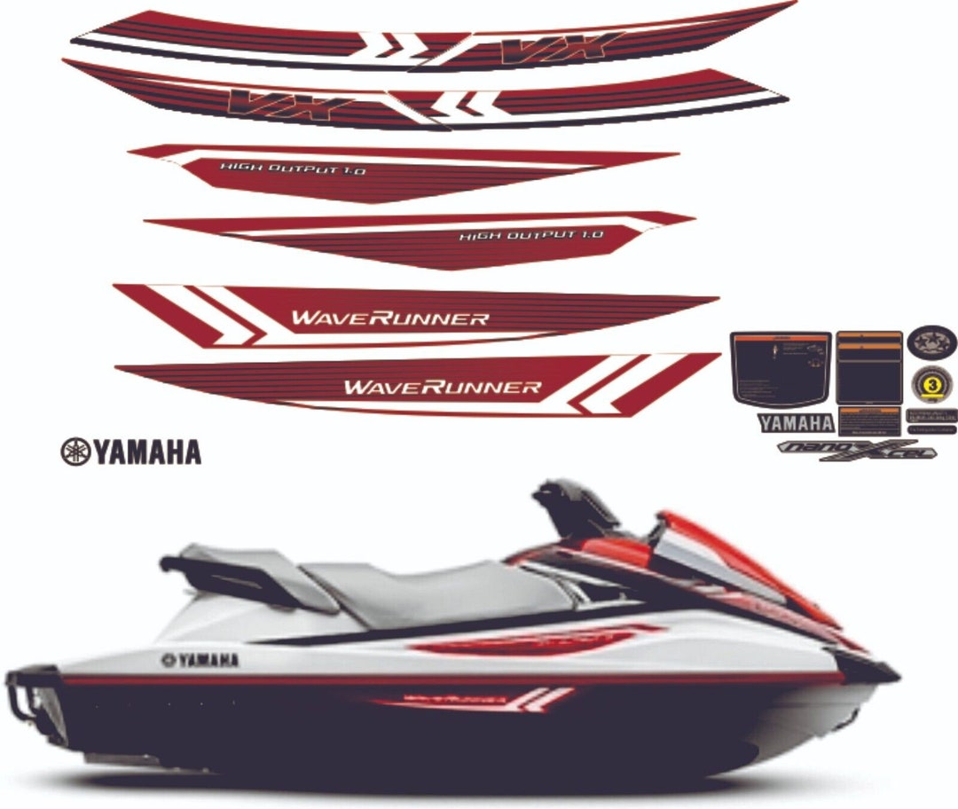 YAMAHA WAVERUNNER VX 2017 Graphics / Decal / Sticker Kit Red - Etsy