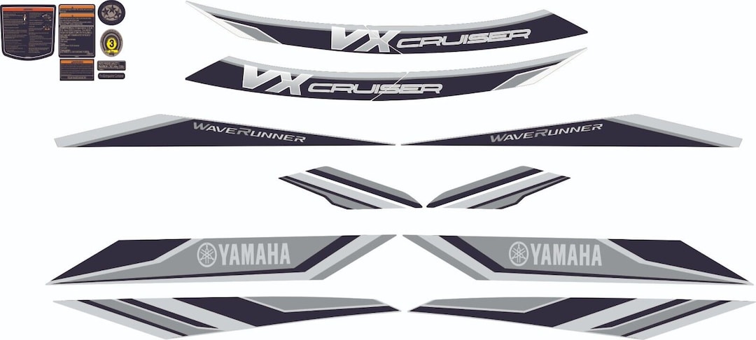 YAMAHA WAVERUNNER VX Cruiser 2015 Graphics / Decal / Sticker Kit Grey ...