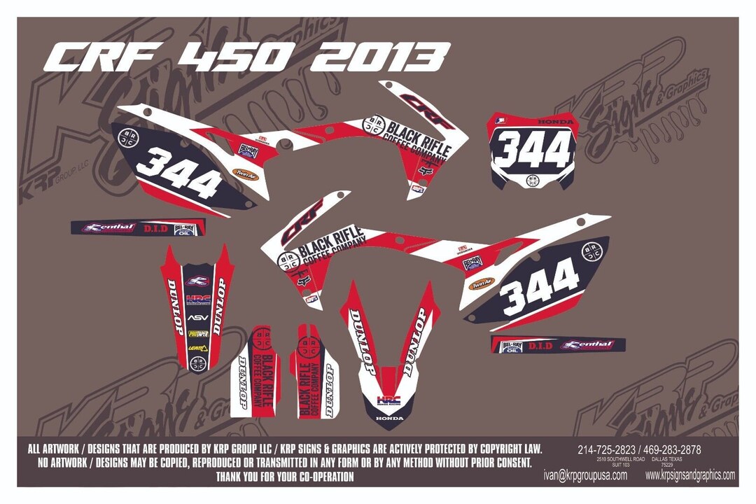 Honda Crf 450 2013 Graphics Custom - Etsy