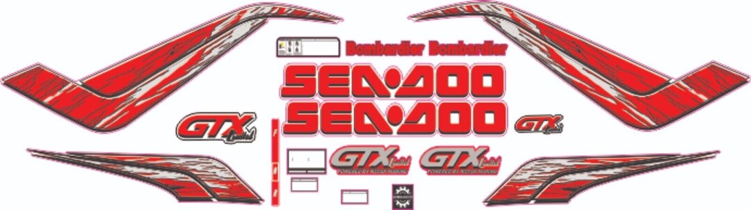 SEADOO GTX 1998 LIMITED Graphics / Decal / Sticker Kit Red - Etsy