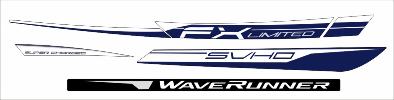 YAMAHA WAVERUNNER FX Limited 2017 Graphics / Decal / Sticker Kit Blue ...