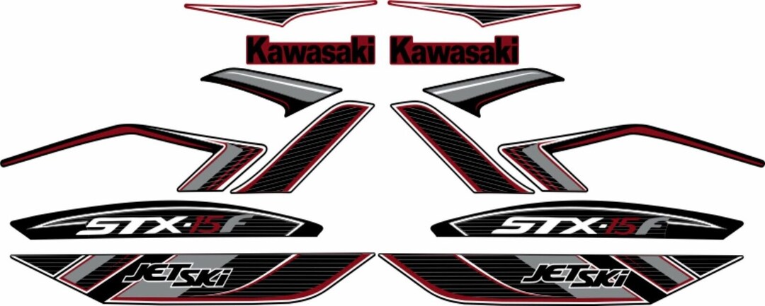 KAWASAKI STX-15 F 2015 Graphics / Decal / Sticker Kit Burgundy - Etsy