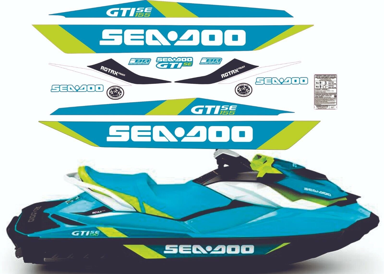 SEADOO GTI SE 155 2016 Graphics / Decal / Sticker Kit - Etsy