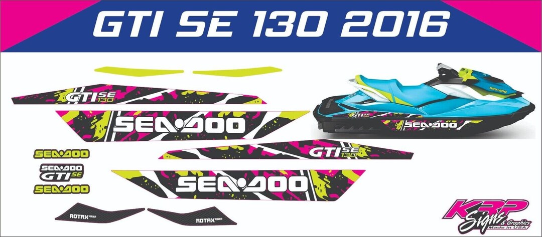SEADOO GTI SE 130 2016 Graphics / Decal / Sticker Kit Custom Pink - Etsy