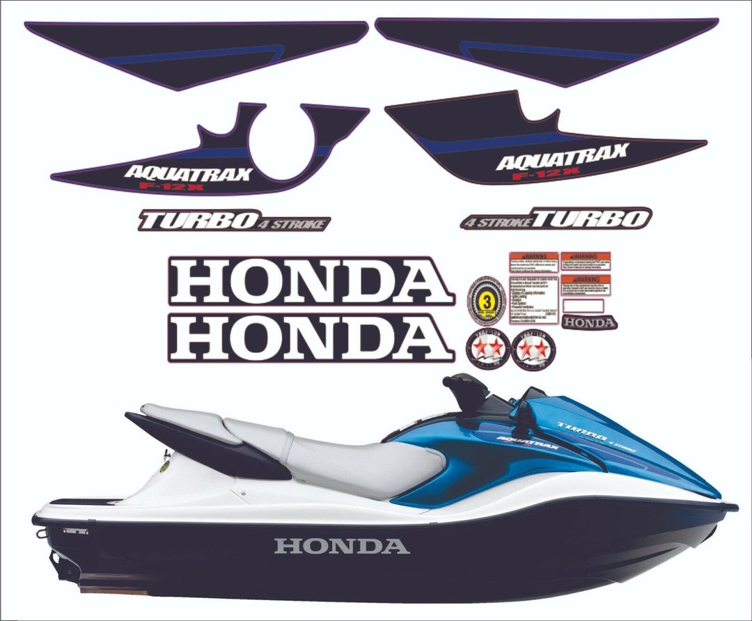 HONDA AQUATRAX F-12-X 2002 -2007 Graphics / Decal / Sticker Kit Blue ...