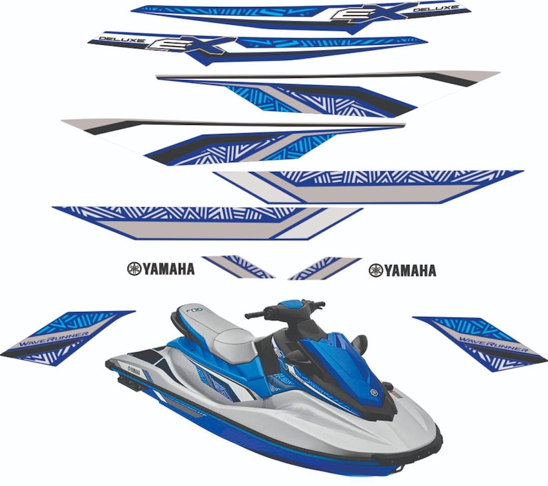 YAMAHA WAVERUNNER EX Deluxe 2020 Graphics / Decal / Sticker Kit Blue - Etsy