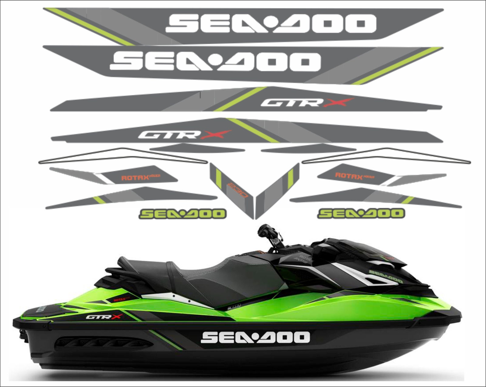 SEADOO GTR 230 X 2018 Graphics / Decal / Sticker Kit - Etsy