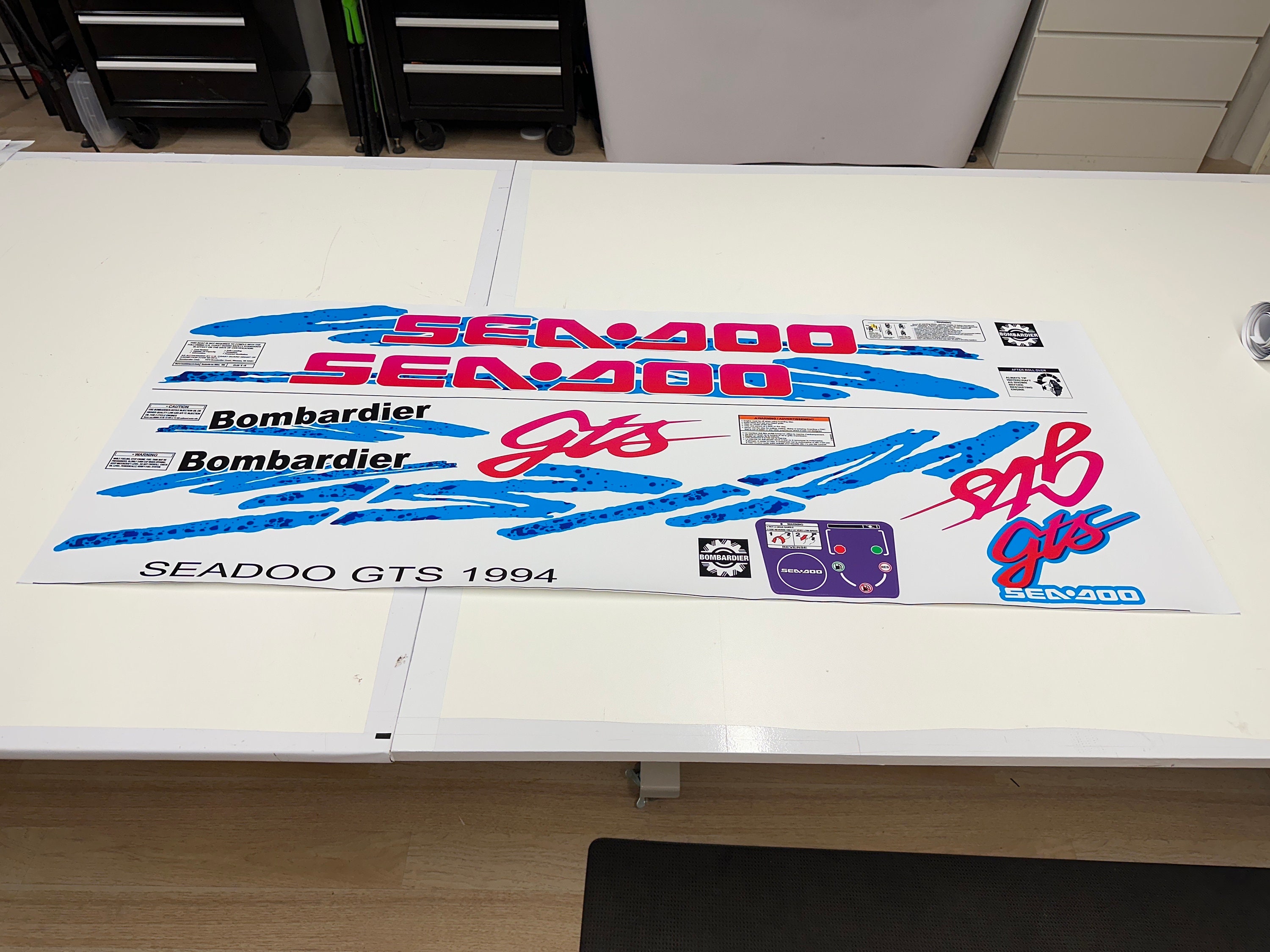 Seadoo GTS 1994 Graphics / Decal / Sticker Kit - Etsy