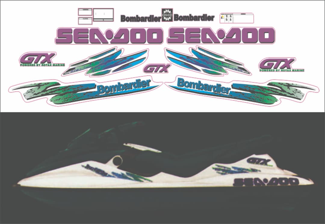 SEADOO GTX 1997 Graphics / Decal / Sticker Kit PURPLE - Etsy