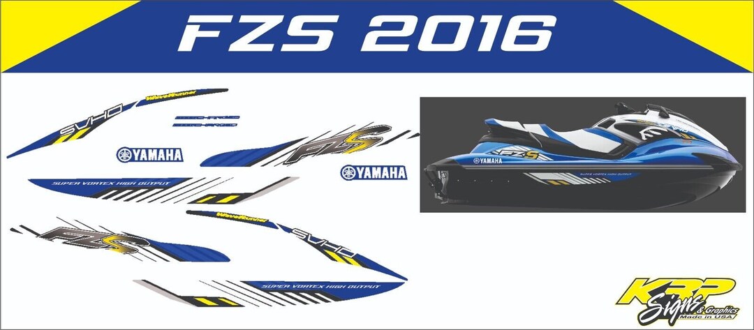 YAMAHA WAVERUNNER FZS Svho 2016 Graphics / Decal / Sticker Kit Blue - Etsy