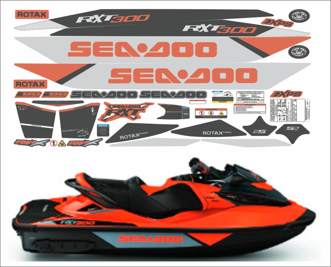 SEADOO RXT X 300 2016 Graphics / Decal / Sticker Red & Black - Etsy