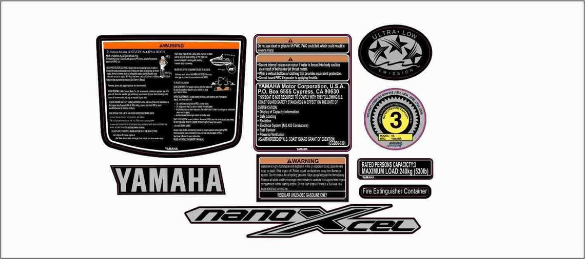 YAMAHA WAVERUNNER VXR Blue Limited 2018 Graphics / Decal / Sticker Kit ...