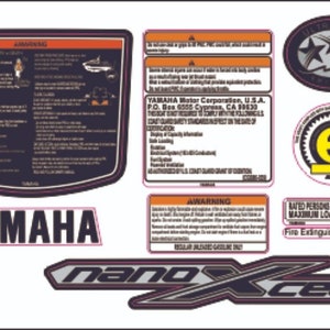 YAMAHA WAVERUNNER VX Deluxe 2019 Ho 1.0 Graphics / Decal / Sticker Kit ...