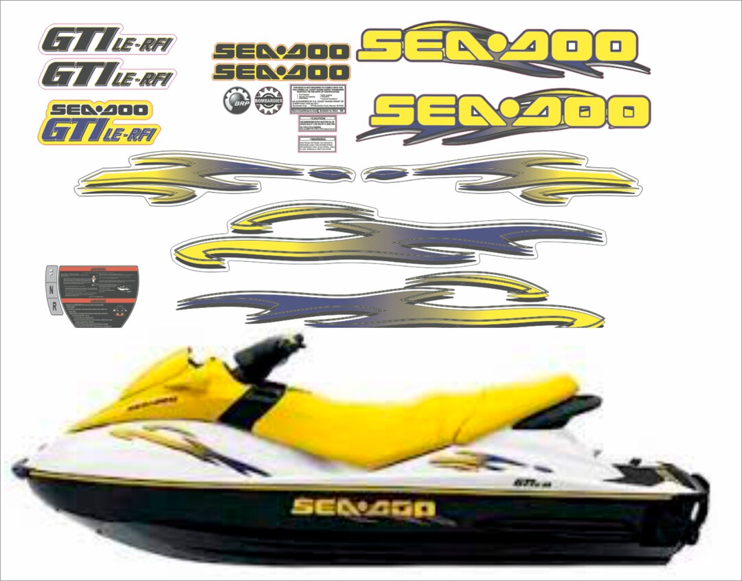 Seadoo GTI LE-RFI 2005 Graphics / Decal / Sticker Kit - Etsy
