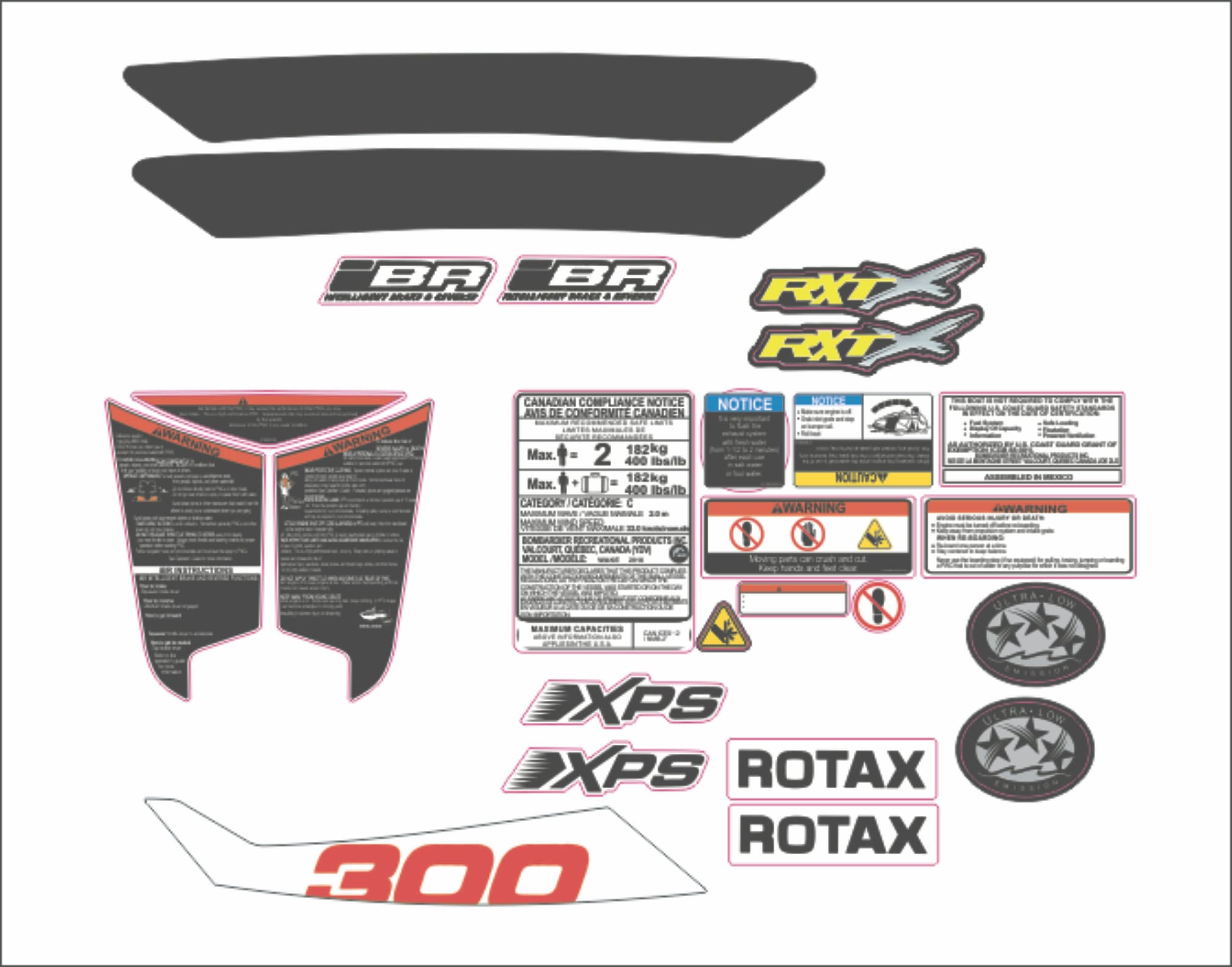 Seadoo RXT X 300 2016 Graphics / Decal / Sticker Kit - Etsy